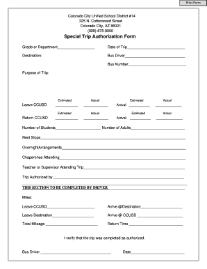 Fillable Online elcap Special Trip Authorization Form - belcapbbusb Fax ...