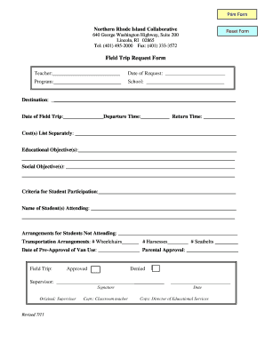 Fillable Online nric-ri Field Trip Request Form Program - nric-riorg ...