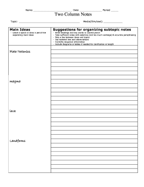 Fillable Online blogs district6 Two Column Notes - Central Point School ...