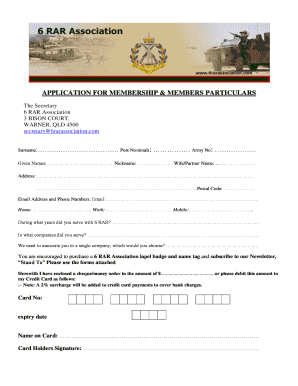 Fillable Online Use this package - 6 RAR Association Fax Email Print ...