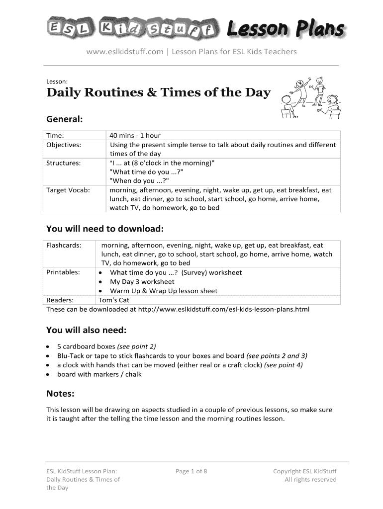 Fillable Online Daily Routines & Times of the Day Fax Email Print ...