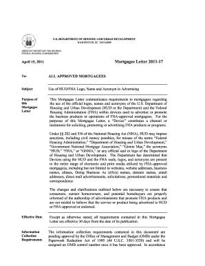 Fillable Online Mortgagee Letter b2011b-17 - HUD Fax Email Print ...