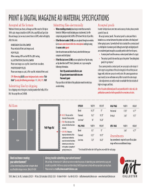 Fillable Online PRINT amp DIGITAL MAGAZINE AD MATERIAL SPECIFICATIONS ...