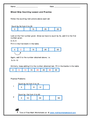 Fillable Online Mixed Skip Counting Lesson and Practice - Math ...