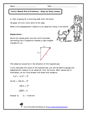 Fillable Online Vector Based Word Problems Lesson Magnitude and ...
