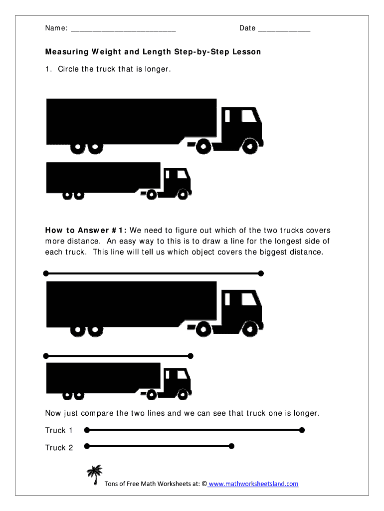 Fillable Online Measuring Weight and Length Step-by-Step Lesson Length ...