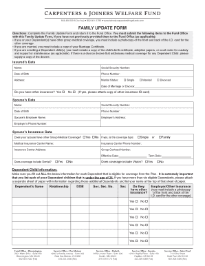 Fillable Online Open Family Update Form - Fund Office Fax Email Print ...