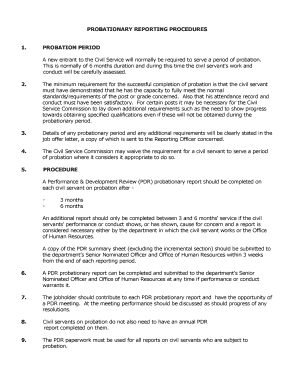 Fillable Online PROBATIONARY REPORTING PROCEDURES Fax Email Print ...