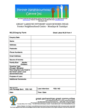 Fillable Online fnc org GL NILS Form 1 - Enquiry Form - OK - fnc org ...