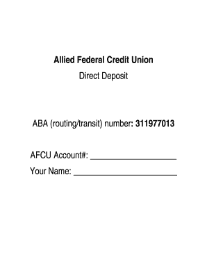 Afcu Routing Number - Fill Online, Printable, Fillable, Blank | pdfFiller