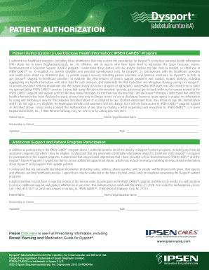 Fillable Online Patient Authorization to UseDisclose Health Information IPSEN CARES Program Fax ...
