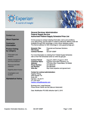 Fillable Online Contact us About Experian Contractor Information ...