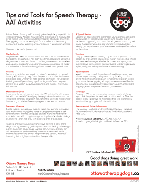 Fillable Online Tips and Tools for Speech Therapy AAT Activities Fax ...