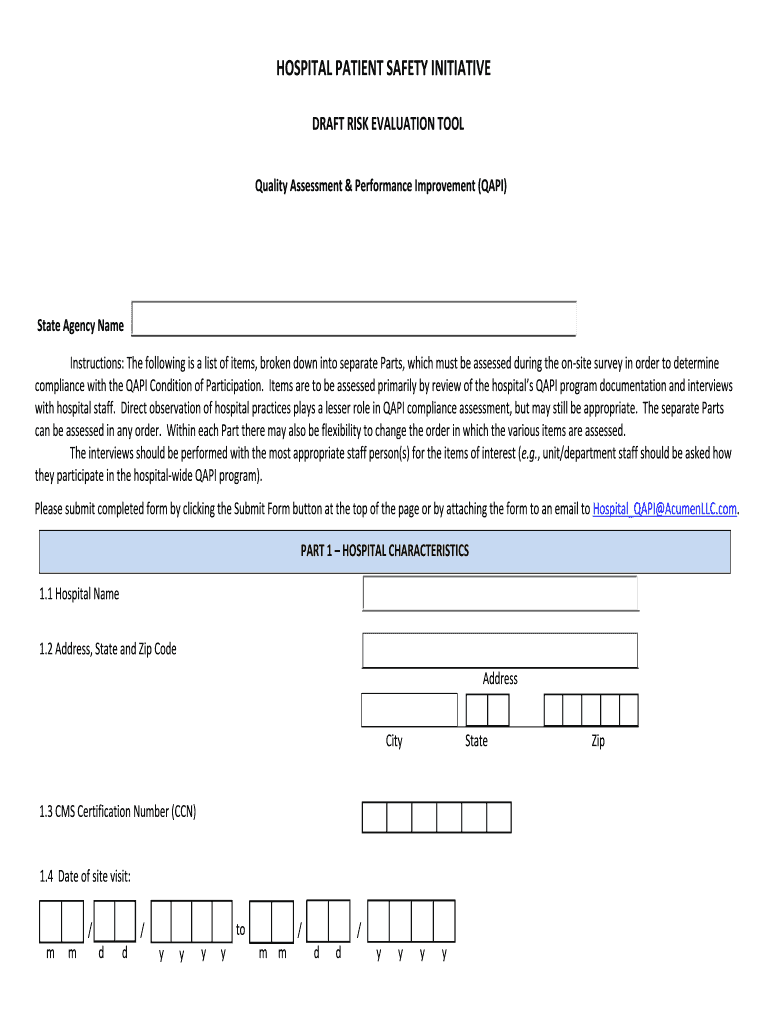 Fillable Online PSI Hospital_QAPI_Worksheet - Indiana Association for ...