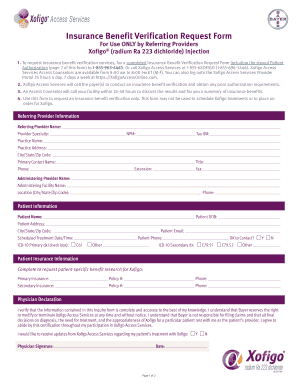 Fillable Online Insurance Benefit Verification Request Form - Official ...