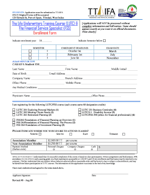 Fillable Online REVISED LUTCF FSS ENROLMENT FORM 0809doc Fax Email Print - pdfFiller