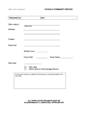 Fillable Online Offer Letter Request - CCS Juneau Fax Email Print - pdfFiller