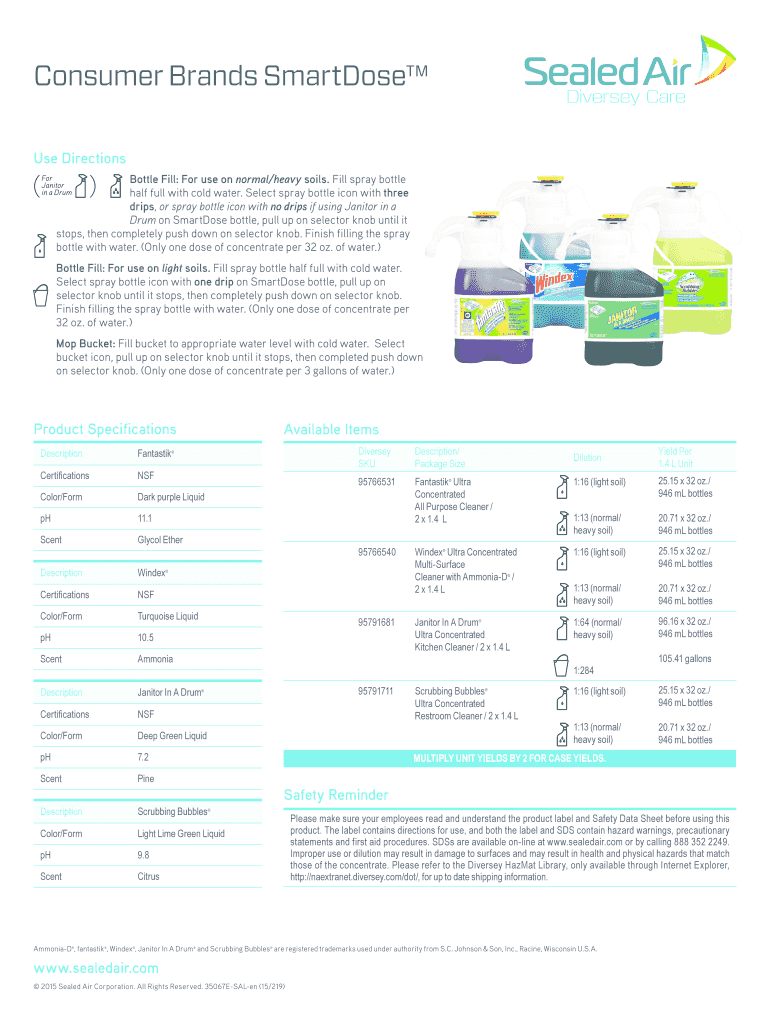 Fillable Online Benefits Consumer Brands SmartDose - Sealed Air Fax ...
