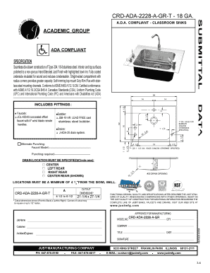 Fillable Online COMPLIANT CLASSROOM SINKS Fax Email Print - pdfFiller