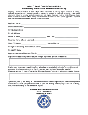 Fillable Online hhyf GALLO BLUE CHIP General Information Fax Email ...