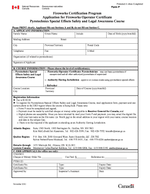Fillable Online Fireworks Certification Program Application for ...