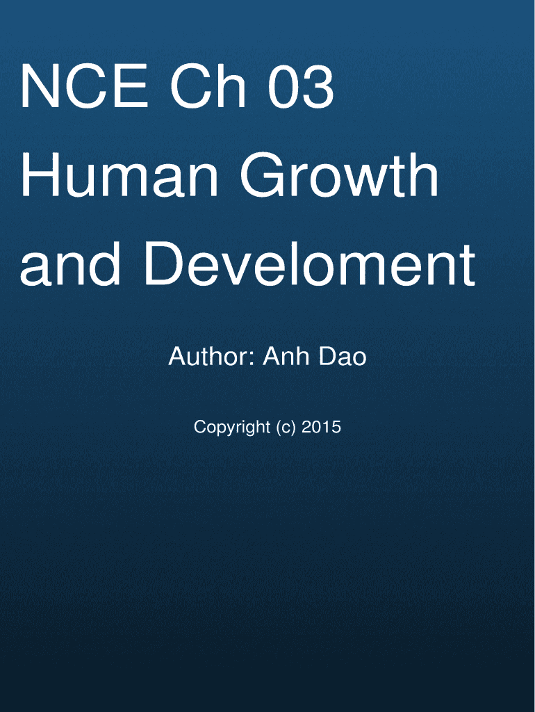 Fillable Online Cover Page NCE Ch 03 Human Growth and Develoment Fax ...