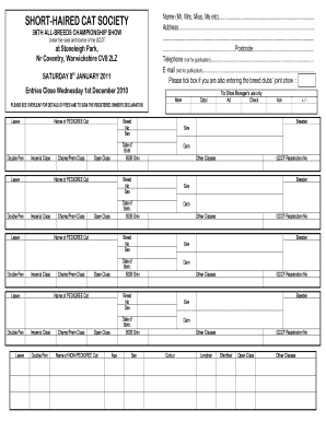 Fillable Online korats org SHCS Entry Form 2011doc - korats org Fax ...