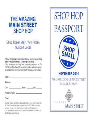 Fillable Online THE AMAZING SHOP HOP MAIN STREET PASSPORT SHOP HOP Fax ...