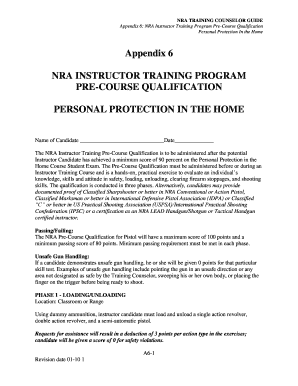Fillable Online Nra instructor training program pre-course ...