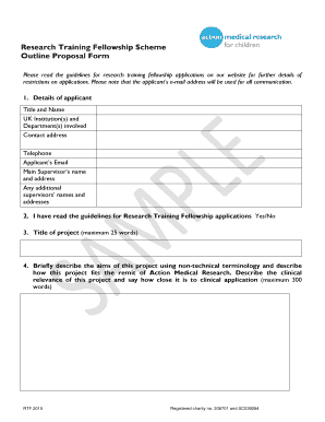 Fillable Online Research Training Fellowship Scheme Outline Proposal ...