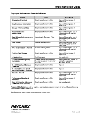 Fillable Online Employee Maintenance Essentials Forms Fax Email Print ...