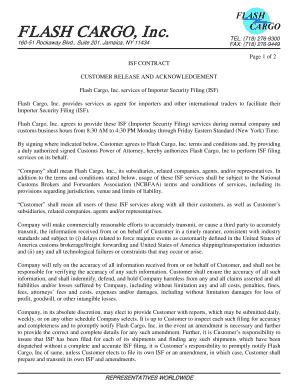 Fillable Online Import Security Filing (ISF) penalties to commence ...