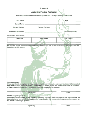 Fillable Online Leadership Positions Duties & Responsibilities - Troop ...