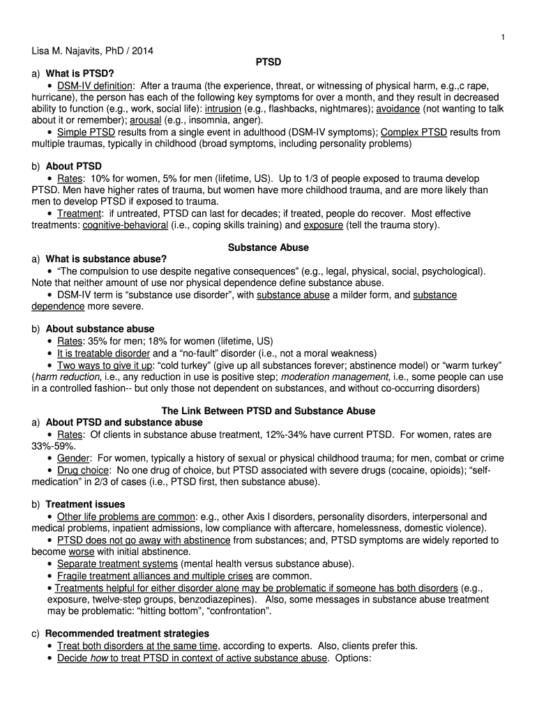 Fillable Online a) What is PTSD Fax Email Print - pdfFiller