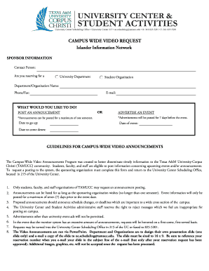 Fillable Online Islander Information Network - TAMUCC UCSA Fax Email Print - pdfFiller