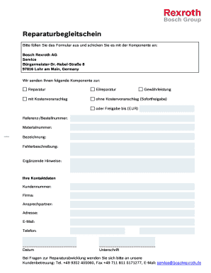 Ausfüllbar Online Reparaturbegleitschein - dc-emearesourceboschcom Fax ...