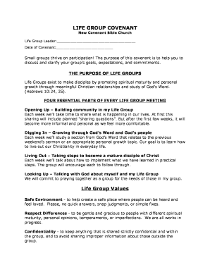Fillable Online newcovenantbible LIFE GROUP COVENANT - newcovenantbible ...