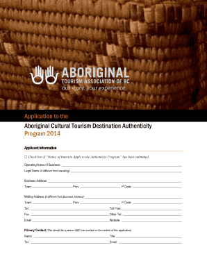 Fillable Online Authenticity Aboriginal Cultural Tourism Criteria Fax Email Print - pdfFiller