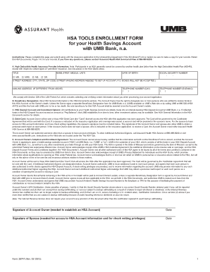Fillable Online HSA TOOLS ENROLLMENT FORM for your Health Savings ...