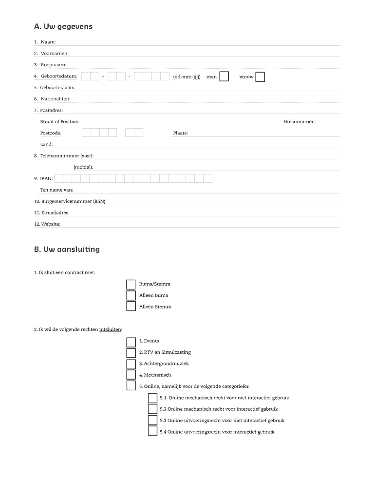 Fillable Online bumastemra Door het invullen van dit formulier geeft u ...
