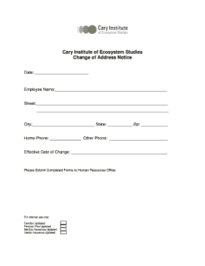Fillable Online Employee Change of Address Form - Intranet Fax Email ...
