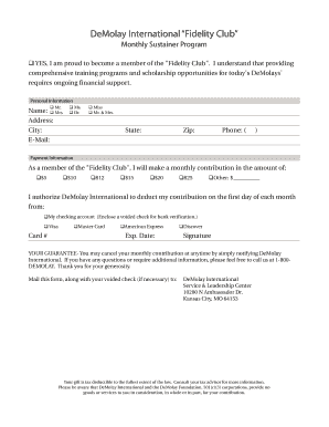 Fillable Online Fidelity club form fidelity club form Fax Email Print ...
