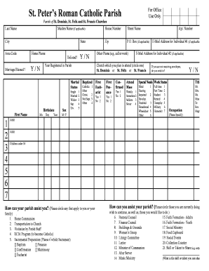 Fillable Online stpeterparish Peters Roman Catholic Parish ...