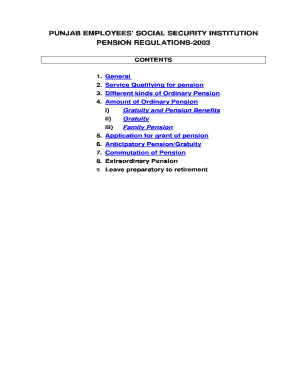 Fillable Online pessi gop Punjab employees' social security institution ...