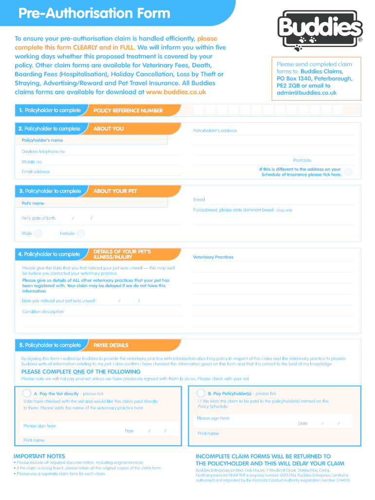 Fillable Online To ensure your preauthorisation claim is handled efficiently, please Fax Email ...