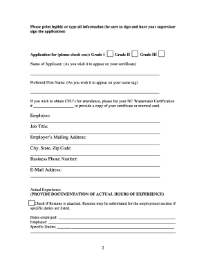 Fillable Online 2016 pretreatment certification application - NC Pretreatment ... Fax Email ...