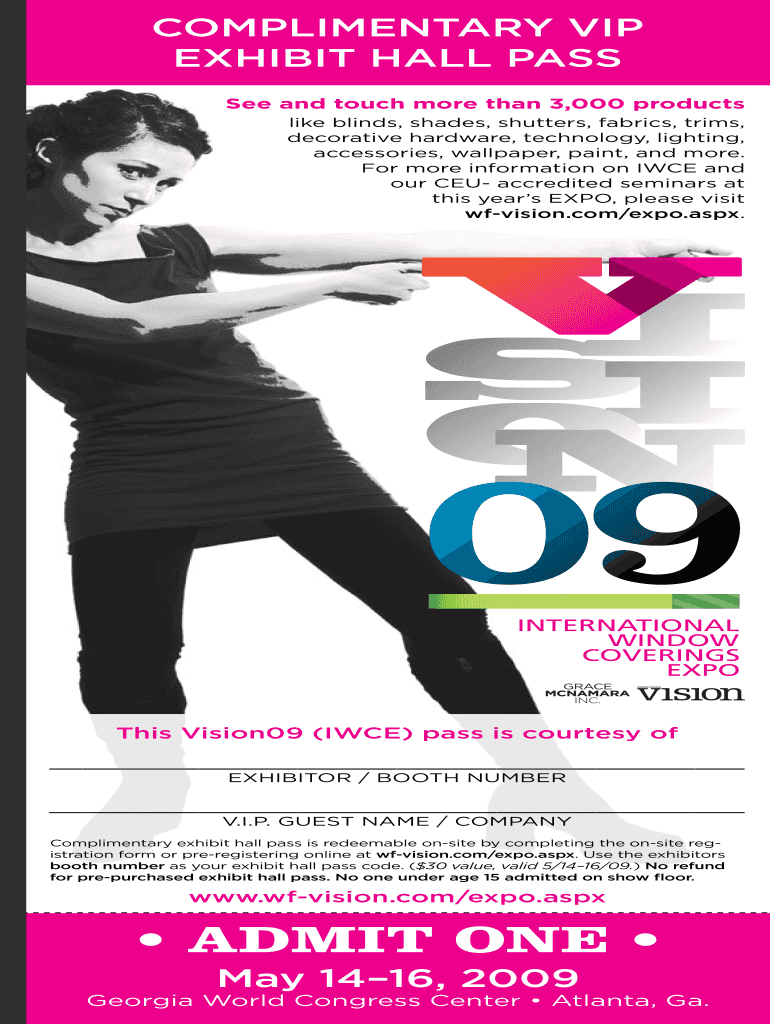 Fillable Online ADMIT ONE - Skandia Window Fashions Fax Email Print - pdfFiller