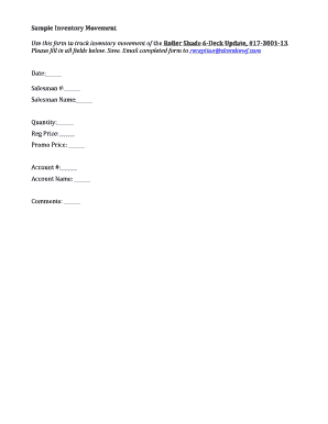Fillable Online Sample Inventory Movement Fax Email Print - pdfFiller
