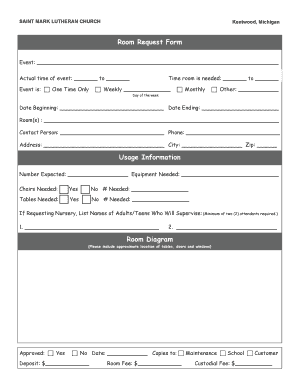 Fillable Online stmarkkentwood Room Request Form ...