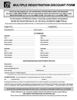 Fillable Online cftws Multiple Registration Discount Form - cftwsorg ...